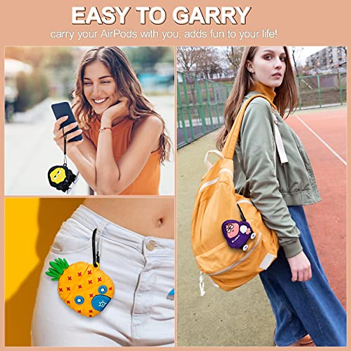 [3Pack] Case for Airpods 2/1 Cute 3D Cartoon Character Funny Anime for AirPod 2nd/1st Generation Case Shockproof Silicone Protective Cover for Airpods 1&2 Gen with Keychain Women Men Teenagers