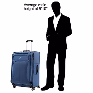 Travelpro Tourlite Softside 29" Expandable Luggage with 4 Spinner Wheels, Lightweight Suitcase, Checked Large, Blue