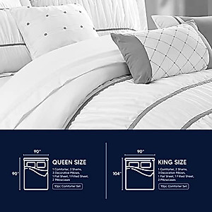 Chic Home CS2124-AN 10 Piece Cheryl Comforter Set, Queen, Beige