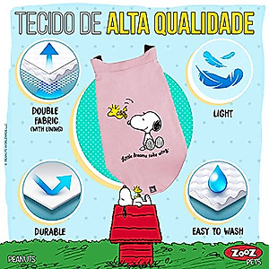 ZOOZ PETS Snoopy Dog Winter Coat Official Charlie Brown Dog Outterwear, Easy to Cover Your Dog with Cute and Colorful Vest for Dogs and Cats, Protect Your Puppy or Senior (Extra Large - Dreams Pink)