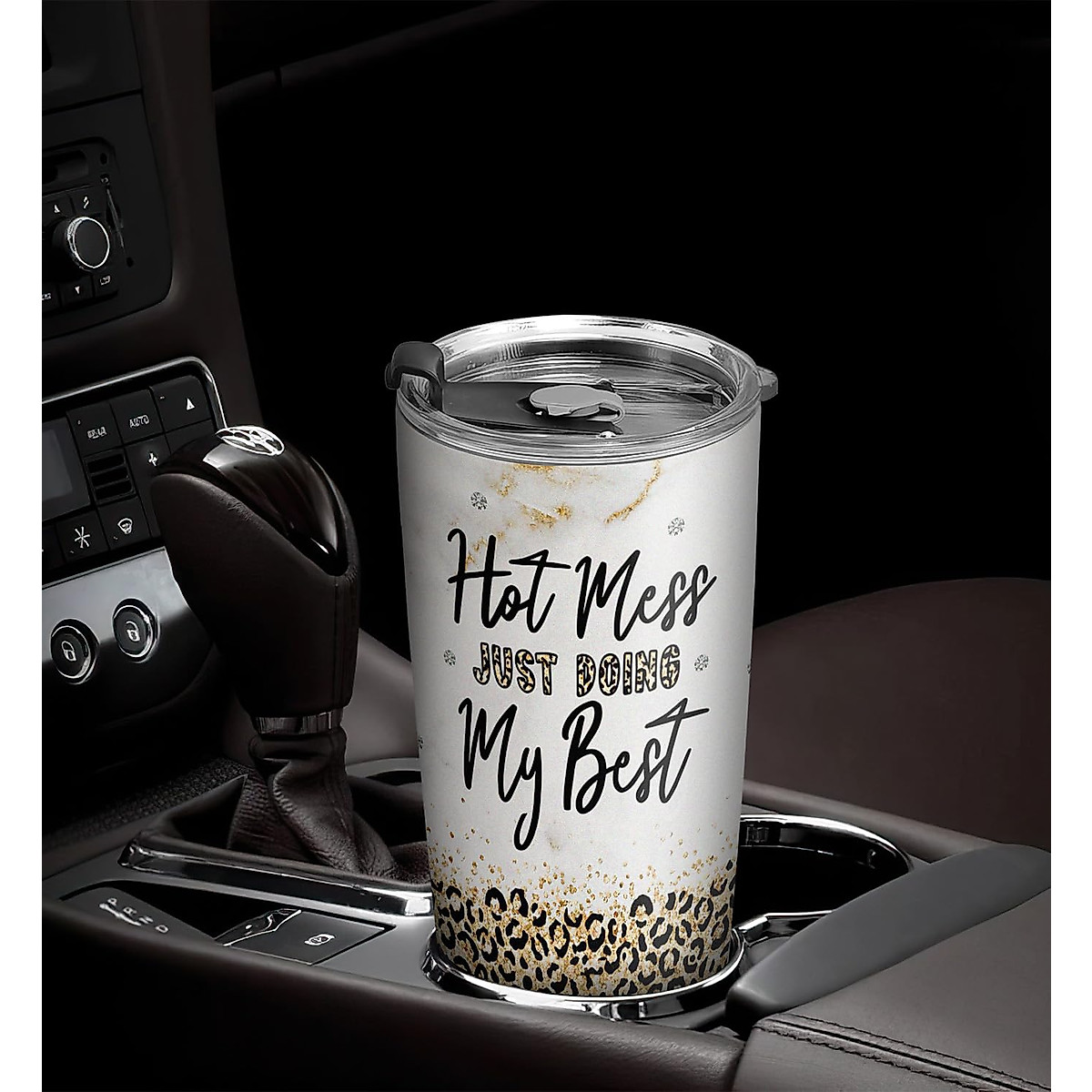 20oz Mom Life Tumbler, Hot Mess Just Doing My Best, Mother, Grandma Gifts, Coffee Thermos for Women, Stainless Steel Double Wall Vacuum Insulated Coffee Mug, Travel Cup with Lid