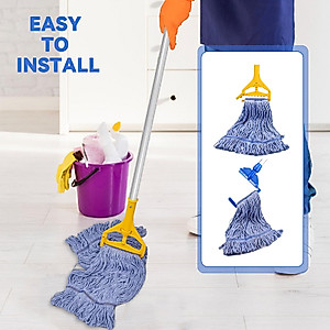 Commercial Heavy Duty Mop Heads Replacement for Rubbermaid: 6 Packs Industrial Wet Mop Head for Floor Cleaning - Cotton Commercial Products Wet Mop Refills