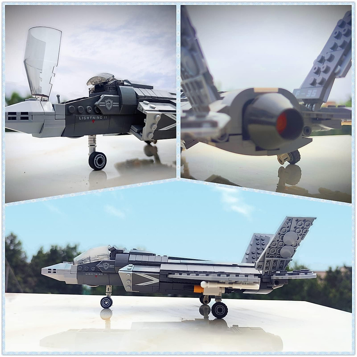 MEOA 646 Pcs F-35B Lightning II Plane Building Toys WW2 Fighter Jet F35 Model Kits Military Airplane Building Blocks Set Bricks Toy Gifts for Kids and Adults