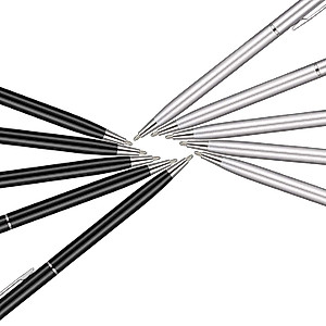 32 Pieces Stylus Pen for Touch Screens, 2 in 1 Universal Ballpoint Fine Tip Stylus Metal Pens, Black Ink, for Most Capacitive Touch-Screen Phone Tablet (Black, Silver)