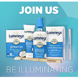 Lumineux Ultimate Whitening Kit - Includes 7 Whitening Treatment Strips, Toothpaste, Mouthwash, 2 Bright Whitening Pens and Bamboo Toothbrush