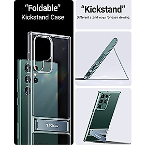 TORRAS MoonClimber for Samsung Galaxy S22 Ultra Case [Upgraded Armor-Level Shockproof][3 Stand Ways] Ultra HD Clear Slim Hard Kickstand Protective S22 Ultra Case for Galaxy S22 Ultra Case, Clear
