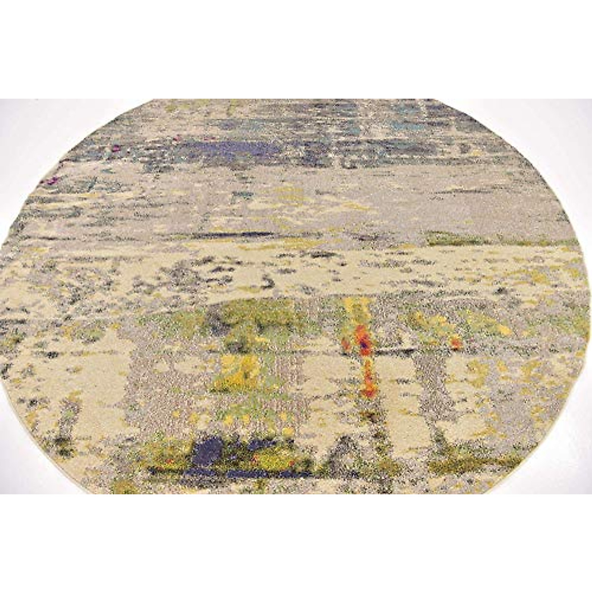 Unique Loom Chromatic Collection Modern Rustic & Vibrant Abstract Area Rug for Any Home Décor, 8' 0" x 8' 0", Beige/Gray