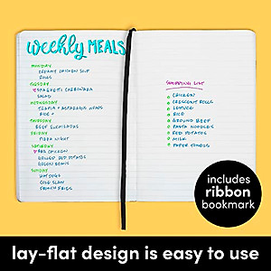 PAPERAGE Recycled Lined Journal Notebook, (Black), 160 Pages, Medium 5.7 inches x 8 inches - 100 gsm Thick Paper, Hardcover