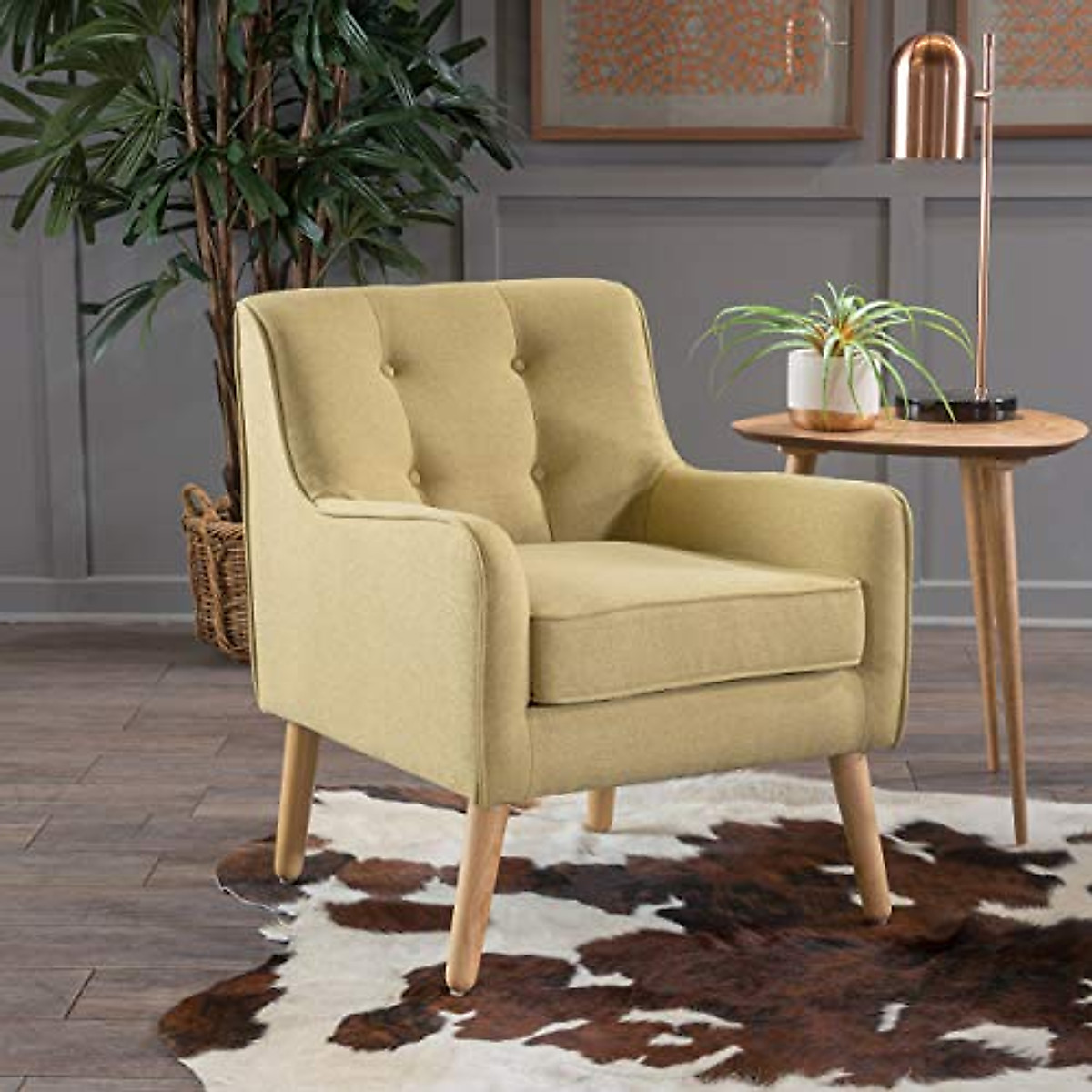 Christopher Knight Home Felicity Mid-Century Fabric Arm Chair, Wasabi & Felicity Mid-Century Fabric Arm Chair, Purple