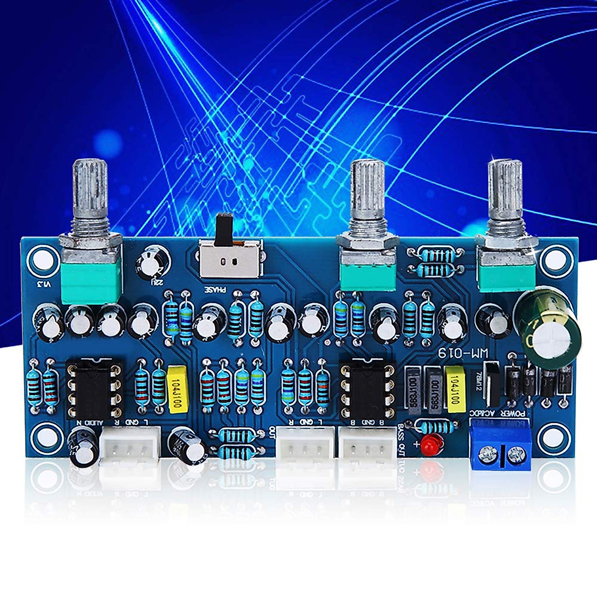 Garosa Preamp Board Digital Tuning Preamp Tone Board 2.1 Channel Subwoofer PreAmp Low Pass Filter Preamp Audio Processor Preamplifier Circuit Board