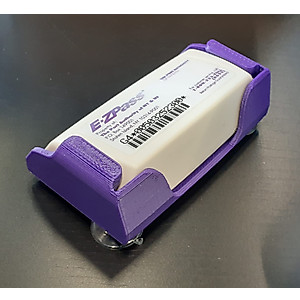 Free Thought Designs EZ Pass Holder for New EZ-Pass and I-Pass - Toll Transponder Holder - High Temp - 3 Point Mount (1 Pack) - Purple