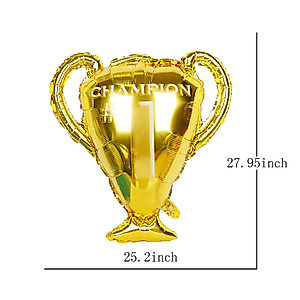 Soccer Party Balloons Supplier 5PCS Championship Trophy Balloon and Soccer Foil Balloons for Kids Birthday Baby Shower Soccer Theme Party Decorations