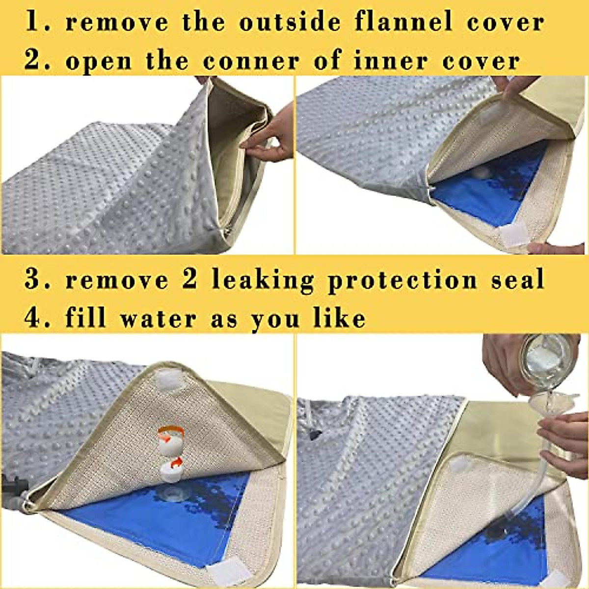 NEWMEIL Weighted Lap Pad by Filling Water, Weighted Water Pad, Weighted Heavy Blanket Removable Cover and Different Weight for Adults and Kids 21IN * 22IN