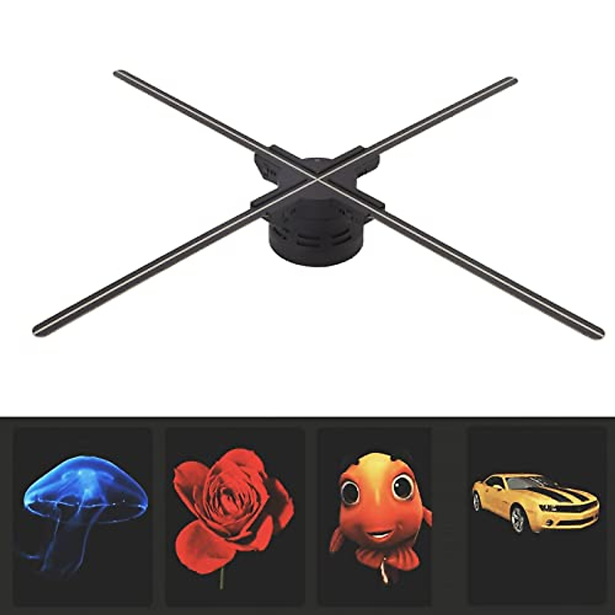 3D Holographic Fan Projector HD Holographic Advertising Display Machine for Shop Bars 70cm 1600x832 100‑240V