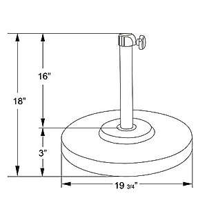 California Umbrella 50 lbs. Round Concrete Weighted Powdercoated Steel Umbrella Base, White Frame