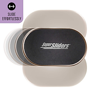 Super Sliders 3 1/2" x 6" Oval Reusable Furniture Sliders for Carpet - Effortless Moving and Surface Protection, Beige (8 Pack)