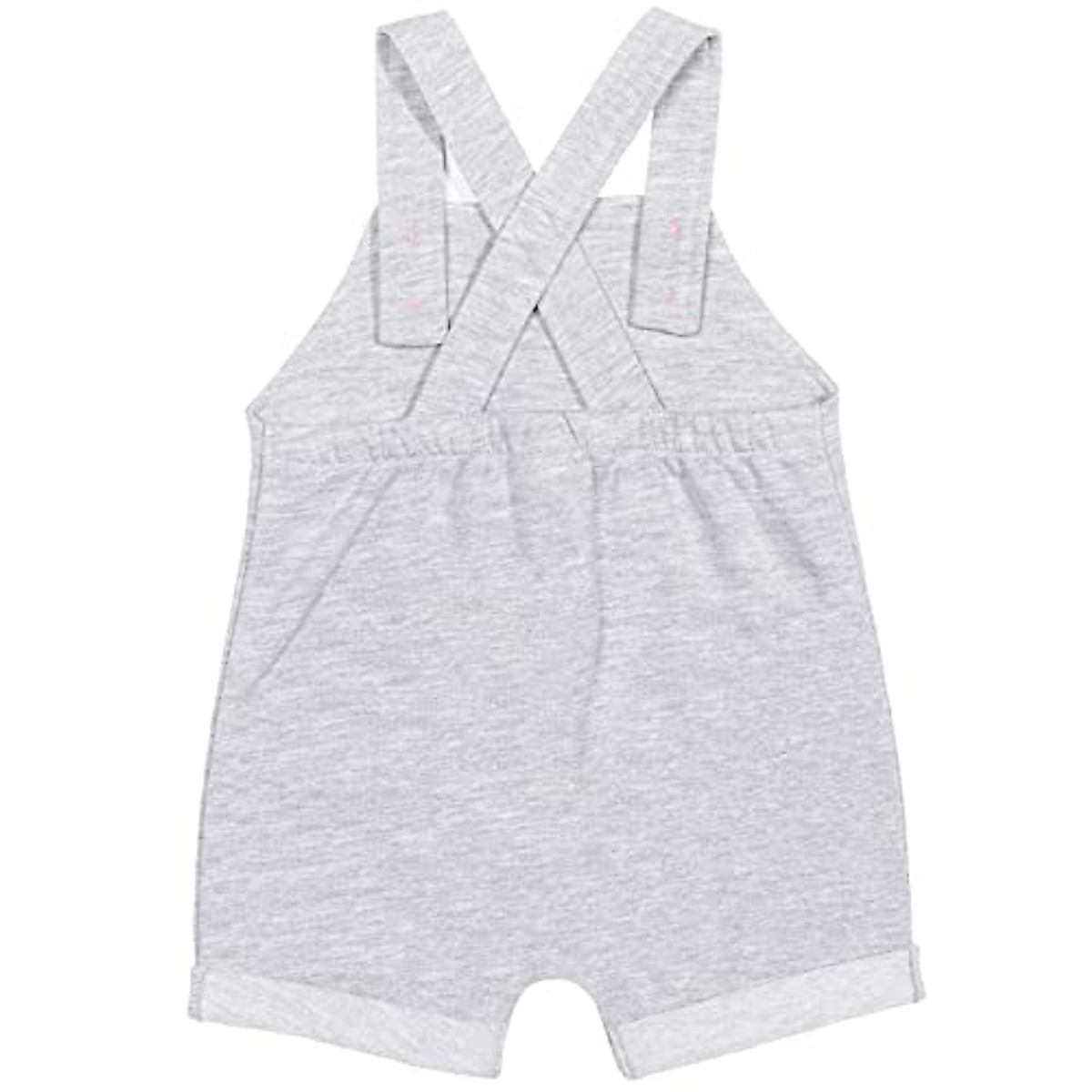 STAR WARS The Child Infant Baby Girls French Terry Snap Short Overalls T-Shirt and Headband 3 Piece Outfit Set Light Gray 18 Months