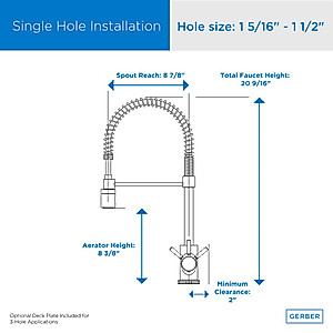 Gerber Plumbing The Foodie Pull-Down Pre-Rinse Kitchen Faucet
