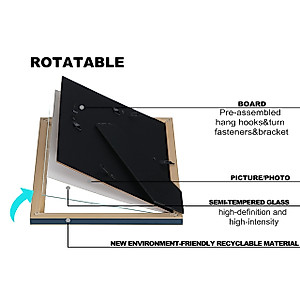 VIOLABBEY 11x14 Picture Frame Navy Blue Set of 2, Modern Style 11 by 14 Photo Frame, High Definition Tempered Real Glass, Wall or Tabletop Display