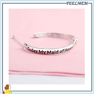FEELMEM Bridesmaid Jewelry Today My Maid of Honor Forever My Best Friend Sunflower Bracelet Bridesmaid Proposal Gift
