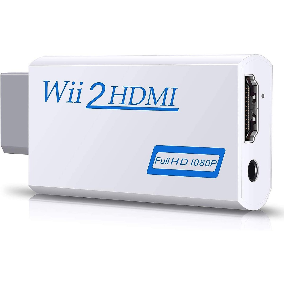 CHS Goodeliver Wii to Hdmi Connector/Converter/Adapter, 1080p Output Video, 3.5mm Audio - Supports All Wii Display Modes, White