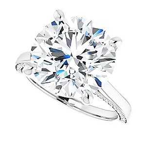 JEWELERYIUM Round Brilliant Cut 6 Carat, Colorless Moissanite Engagement Ring, Wedding/Bridal Ring Set, Solitaire Halo, Antique Anniversary Promise Ring Gift for Her (7.5)
