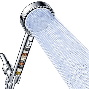 Unibath High Pressure 8-mode Handheld Shower Head with Stainless Hose and Adjustable Mount Excellent Replacement for Bath Showerhead
