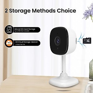 AMOROM Indoor Camera for Home Security, 3MP Pet Cameras with Night Vision, Motion Detection, Privacy Mode, 2-Way Audio, Compatible with Alexa/Google Assistant, 2.4GHz WiFi, 1 Pack