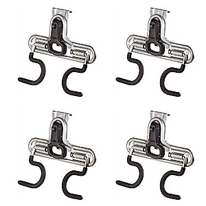 Rubbermaid Fasttrack Wall Double S Hook 2 Handle Garage Storage Organizer Rack for Hand Tools (4 Pack)