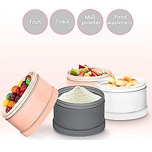Kaptin Formula Dispenser,Non-Spill Portable Stackable Baby Milk Powder Dispenser,Snack Storage Container,BPA Free,4 Feeds (Pink)