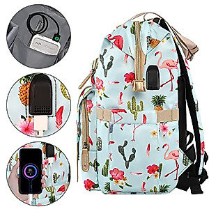 Janiful Laptop Backpack for Women, Teacher Doctor Nurse for 15.6 Inch Laptop,Large Travel Airline Approved Wide Open College Shoulder Purse Backpack Bag