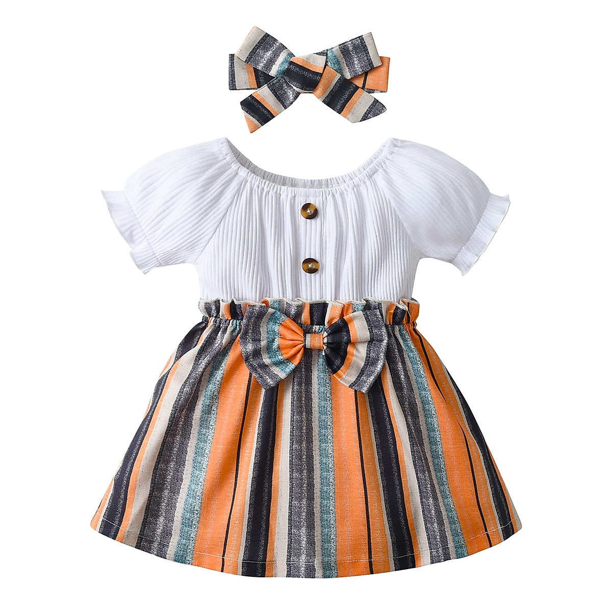 Infant Baby Girls Dress Summer Kids Casual Party A-Line Dresses (9-12 Months)
