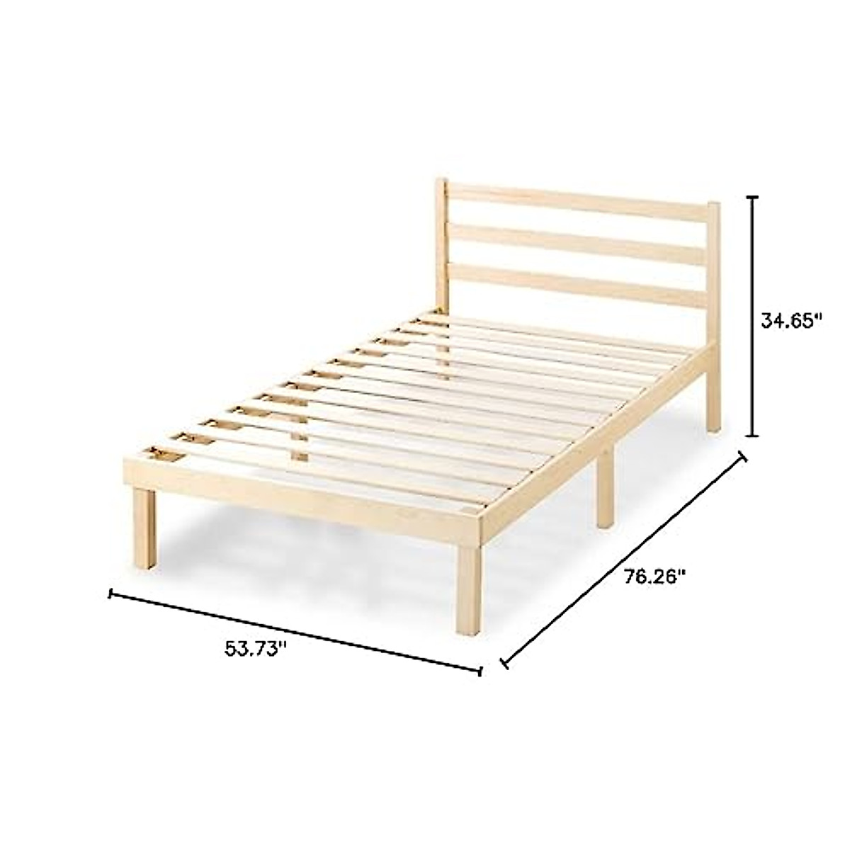 ZINUS Robin Wood Platform Bed Frame with Headboard, Wood Slat Support, No Box Spring Needed, Easy Assembly, Full, Brown