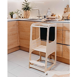 Montessori Observation Tower, Montessori Tower, Kitchen Tower with Chalkboard (Wood/Lacquered)