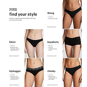 Victoria's Secret PINK Women's No Show Cheekster Underwear, Panties for Women, Neutral, (XL)