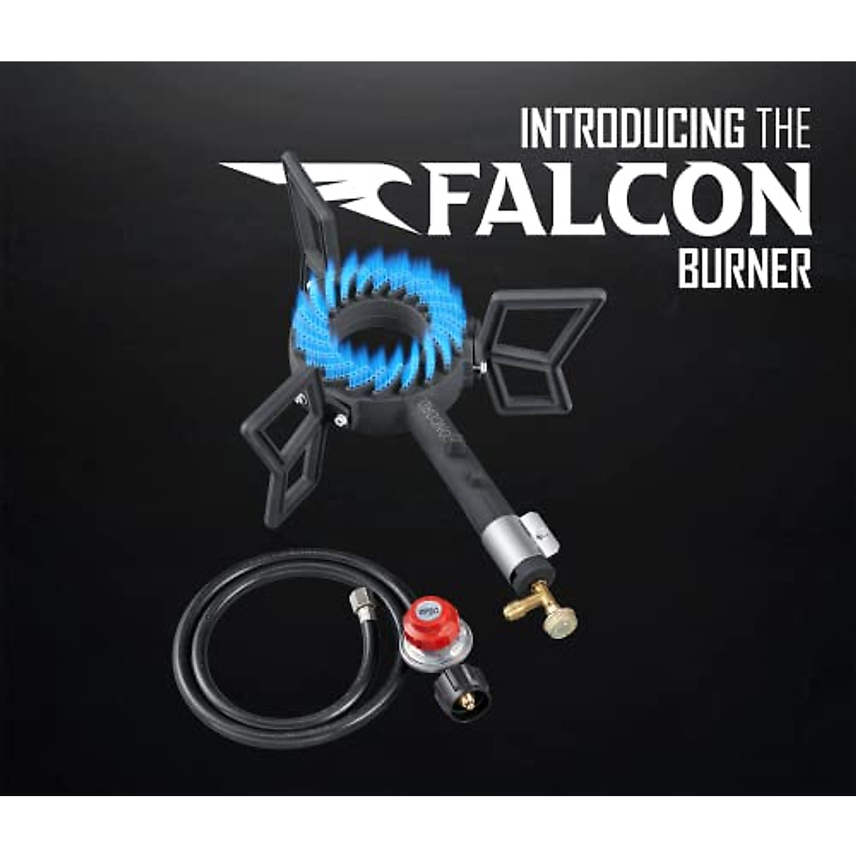 CONCORD Falcon Burner. Full Cast Iron Propane Single Burner. Great for Camping, Outdoor Cooking, Home Brewing, and More