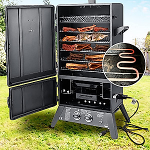 Electric Smoker Grill Heating Element Replacement Part with Adjustable Thermostat Controller for Masterbuilt Smokers & Turkey Fryers 1500W