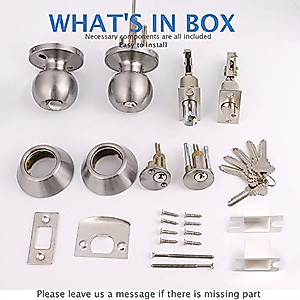 Knobonly All Keyed Same Entry Door Knobs with Double Cylinder Deadbolt for Exterior Front Doors, Satin Nickel Finish, Contractor Pack of 10-Keyed on Both Side