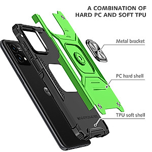 for Moto G Stylus 5g 2023 Case with Screen Protector, 360°Military Grade Rotatable Kickstand (Heavy Duty) Shockproof Protective Cases for Moto G Stylus 5G 2023 (Green)