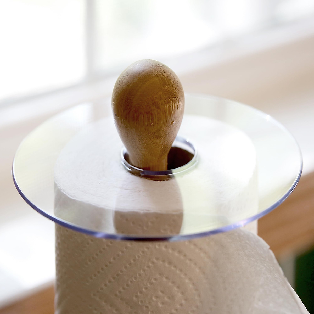Paper Towel Topper- Keeps Top of Paper Towel Roll Clean & Dry - Paper Towel Holder Countertop Stand