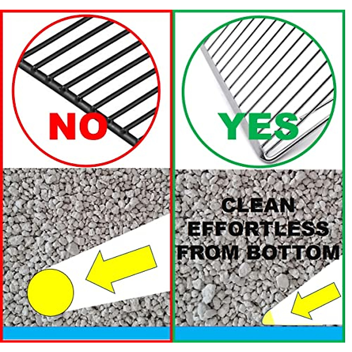 Qualiall All Metal Litter Scoop, Solid Metal Sifter, Cat Litter Scoop Metal Jumbo, Cat Urine Scoop, Litter Scooper with Holder, Litter Scooper Holder, Jumbo Cat Litter Scoop Sifter Scooper Holder