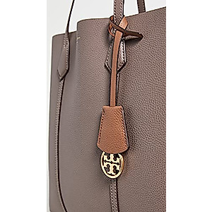 Tory Burch Women's Perry Triple Compartment Tote, Clam Shell, Grey, One Size