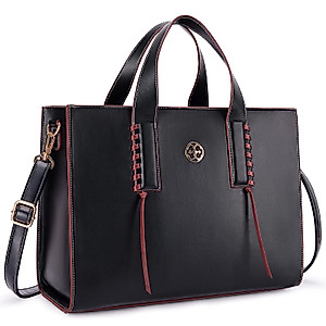 Missnine Laptop Bag for Women - 15.6 inch Large Computer Shoulder Bag PU Leather Work Tote Office Briefcase Handbag