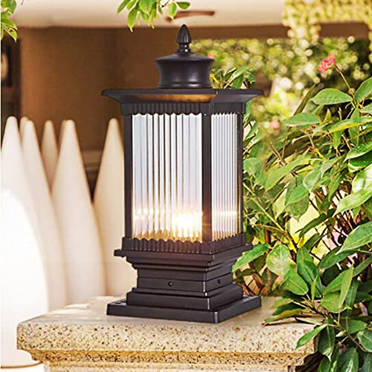 MODEBHD Outdoor Post Lights Bronze Fixtures，Balcony Pillar Lamp Outdoor Courtyard Waterproof Column Lamp Continental Wall Lamp Villa Door Lamp Aluminum Decorative Columns Post Lantern