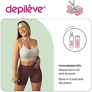 Depileve Oil Cleanser - Azulene Oil - Removes Wax Residue - AfterCare Enriched with Wheat Germ - for All Skin Types - Post Waxing Massage Oil, 7 oz.