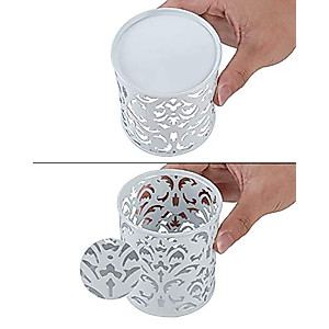 EasyPAG 2 Pack Pen Holder for Desk Premium Metal Pencil Holder Pen Cup Marker Holder Makeup Brush Holders, Desk Accessories & Workspace Organizers for Home, School & Office,White