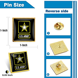 6/Pcs U S Army Flag Lapel Pins Bulk - Metal American United States Army Star Military Brooch Badge Souvenir