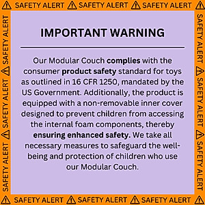 ComfyBumpy Modular Kids Couch | Sectional Kids Sofa for Girls and Boys Playroom - Foldable Toddler Couch Convertible Play Set - Fortplay and Bedroom Furniture for Toddlers | 8-Pieces