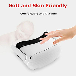 VR Shell Front Face Protector Cover for Oculus Quest 2 Headset Accessories, Washable and Durable Front Cover Accessories, Heat Dissipation Anti Scratch Anti Dust Anti Shock(White)