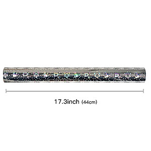 LeZakaa Christmas Holographic Wrapping Paper - Mini Roll - Reindeer and Bell Print for Gift Wrap - 17.32 inches x 32.8 Feet (47.23 sq.ft.)